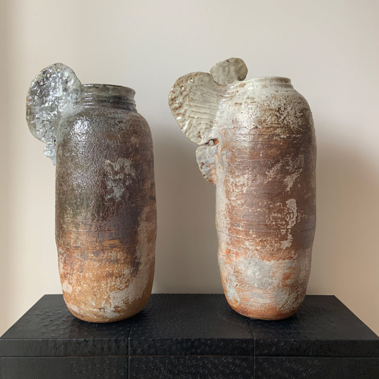 Grand vase en céramique rouge émaillée signé Pierre Casenove - OΔK